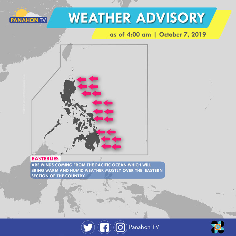 Weather Today – October 7, 2019 – PanahonTV